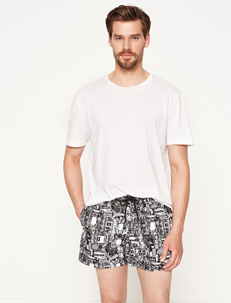 Koton Erkek Desenli Deniz Şortu