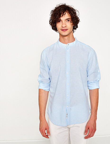 Koton Erkek Hakim Yaka Keten Gömlek