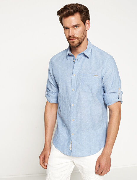 Koton Erkek Keten Klasik Yaka Gömlek