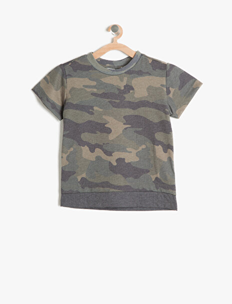 Koton Erkek Çocuk Kamuflaj Deseli T-Shirt Koton Erkek Çocuk Kamuflaj Deseli T-Shirt