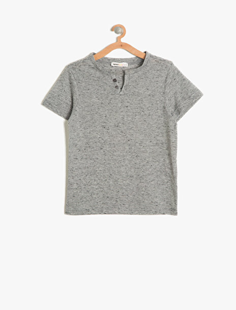 Koton Erkek Çocuk Düğme Detaylı T-Shirt