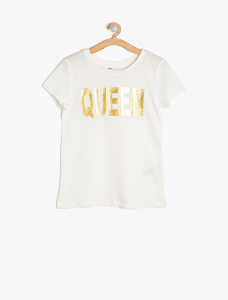 Koton Kız Çocuk Yazılı Baskılı T-Shirt