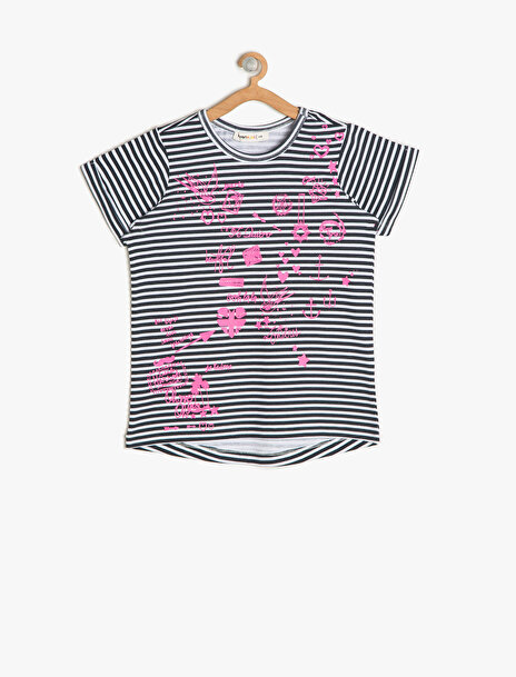 Koton Kız Çocuk Çizgili T-Shirt