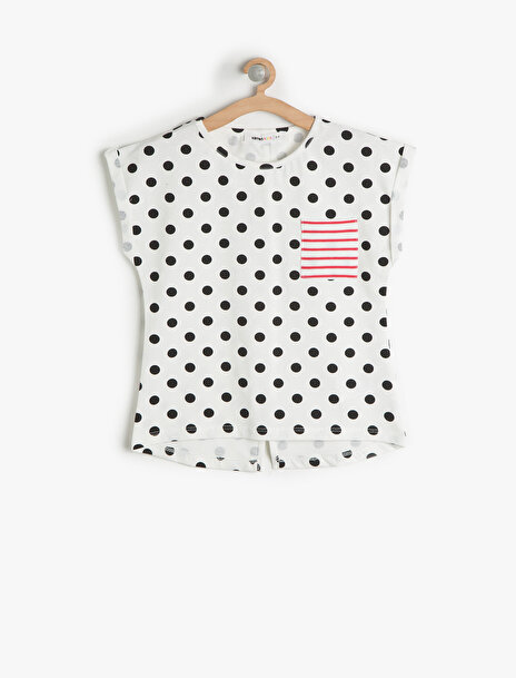 Koton Kız Çocuk Cep Detaylı Tshirt