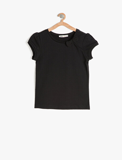 Koton Kız Çocuk Fiyonk Detaylı T-Shirt