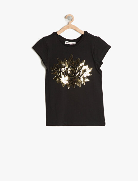 Koton Kız Çocuk Pul Detaylı T-Shirt