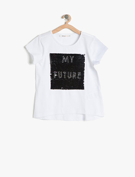 Koton Kız Çocuk Pul Detaylı T-Shirt