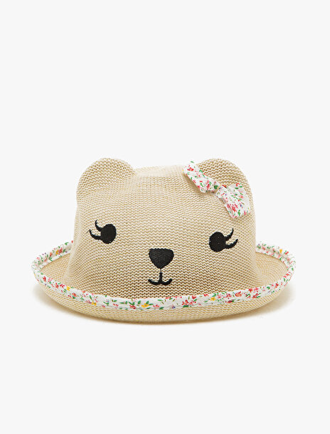 Koton Kız Çocuk Desenli Hasır Şapka