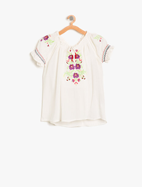 Koton Kız Çocuk İşlemeli Bluz