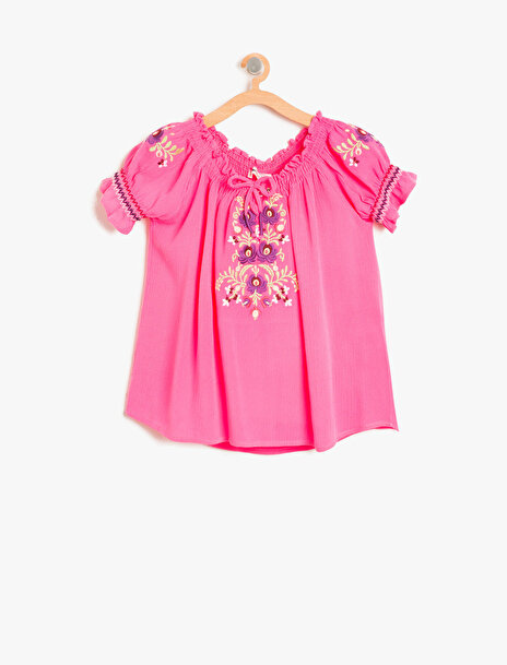 Koton Kız Çocuk İşlemeli Bluz