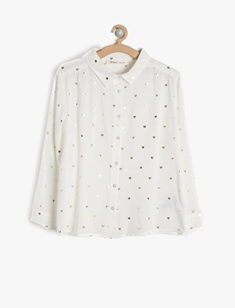 Koton Kız Çocuk Kalp Baskılı Gömlek