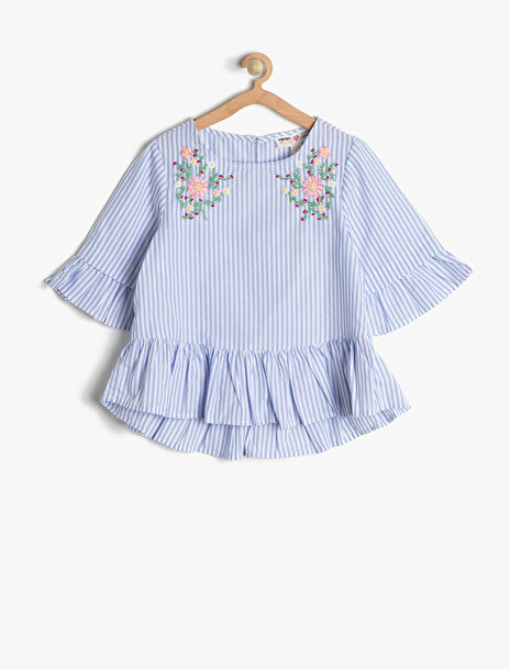 Koton Kız Çocuk İşlemeli Bluz