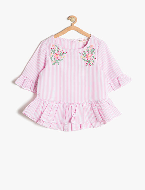 Koton Kız Çocuk İşlemeli Bluz