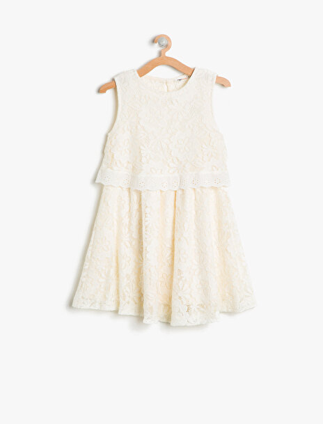 Koton Kız Çocuk Dantel Detaylı Elbise
