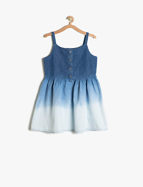 Koton Kız Çocuk Askılı Jean Elbise