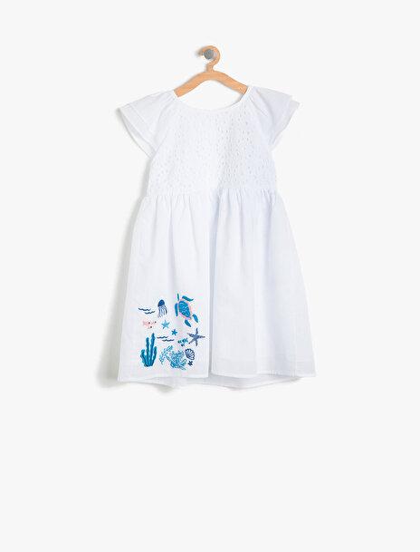 Koton Kız Çocuk İşlemeli Elbise