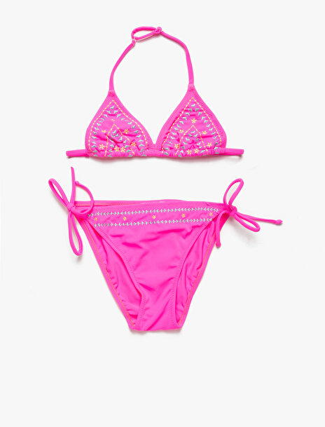 Koton Kız Çocuk İşlemeli Bikini Takımı Koton Kız Çocuk İşlemeli Bikini Takımı