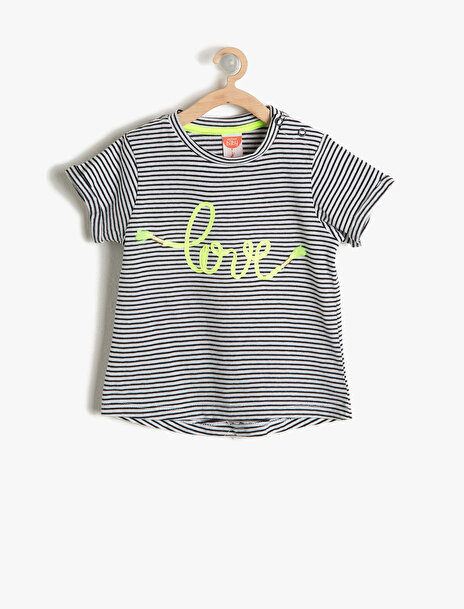 Koton Kız Çocuk İşlemeli T-Shirt