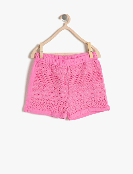 Koton Kız Çocuk Dantel Detaylı Şort