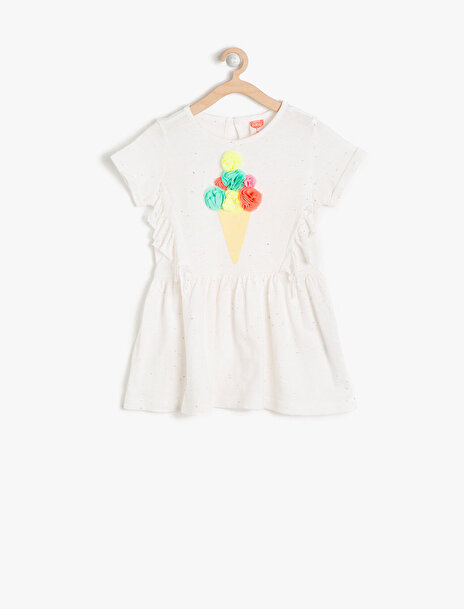 Koton Kız Çocuk Aplikeli Elbise