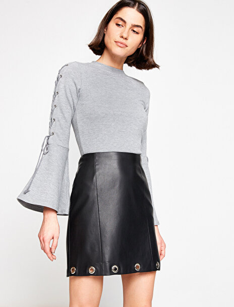 Koton Kadın Kuş Gözü Detaylı Etek