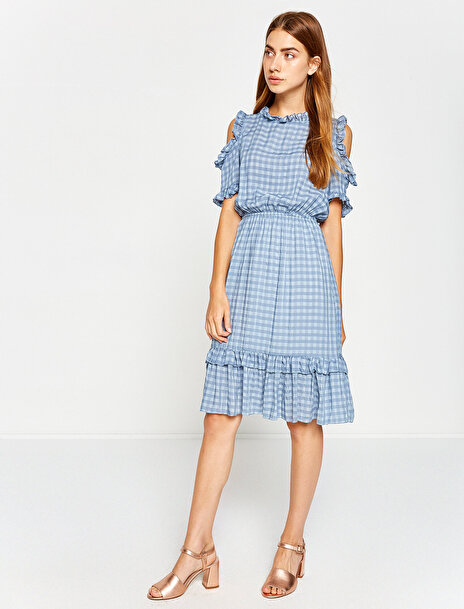 Koton Kadın Kareli Elbise