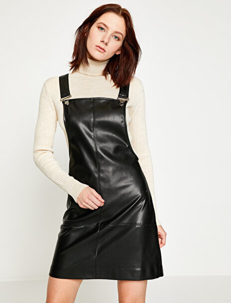 Koton Kadın Deri Görünümlü Elbise