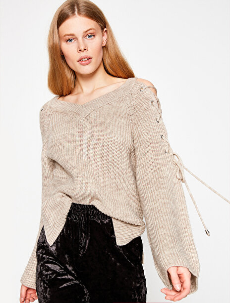 Koton Kadın Ip Detaylı Örgü Triko Kazak