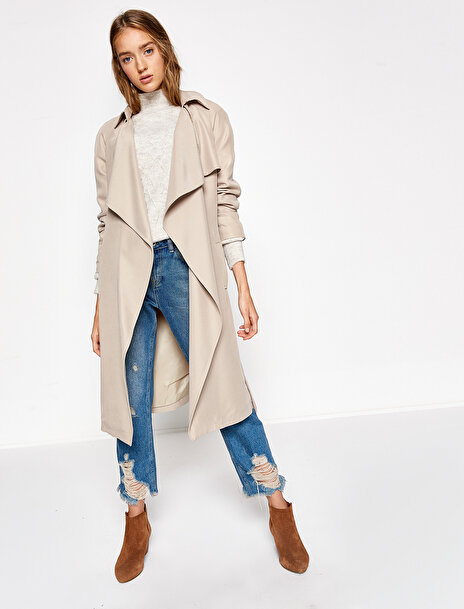 Koton Kadın Mevsimlik Şal Yaka Trençkot