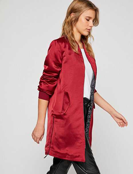 Koton Kadın Fermuar Detaylı Kaban