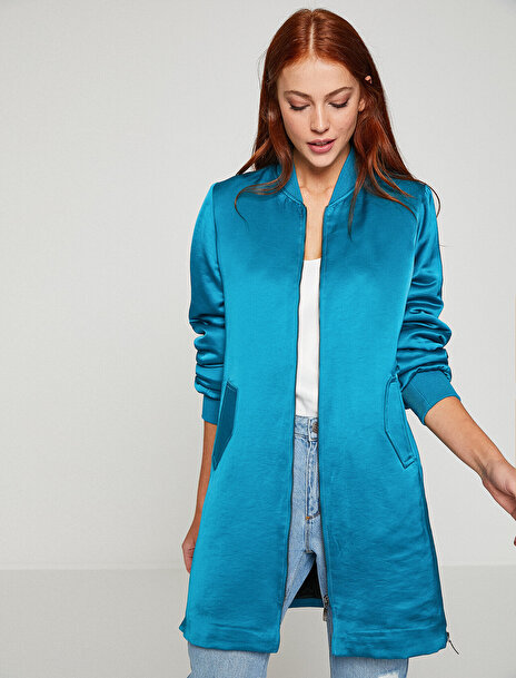 Koton Kadın Fermuar Detaylı Kaban