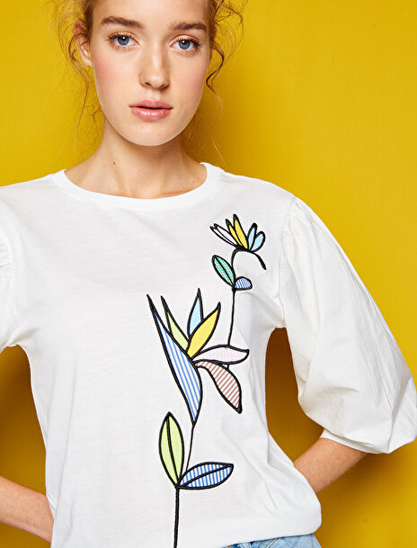 Koton Ole Genç Kız İşleme Detaylı T-Shirt