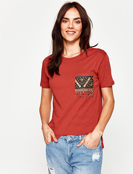 Koton Ole Genç Kız Cep Detaylı T-Shirt Koton Ole Genç Kız Cep Detaylı T-Shirt