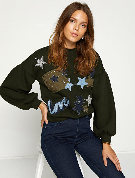 Koton Ole Genç Kız Fahriye Evcen For Koton Jean Sweatshirt