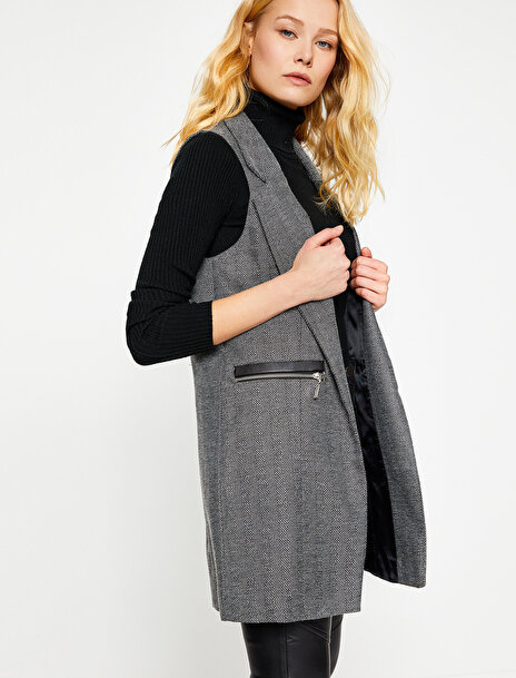 Koton Kadın Fermuar Detaylı Yelek