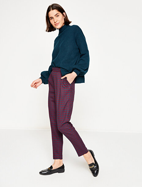 Koton Kadın Kare Desenli Pantolon