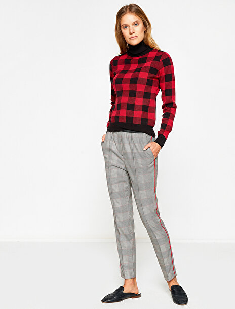 Koton Kadın Ekoseli Pantolon