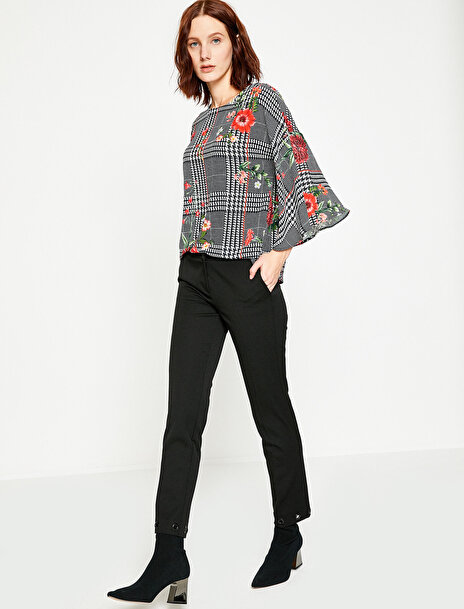 Koton Kadın Kuş Gözü Detaylı Pantolon