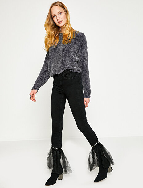 Koton Kadın Carmen Jean - Yüksek Bel Dar Kesim Dar Paça Pantolon