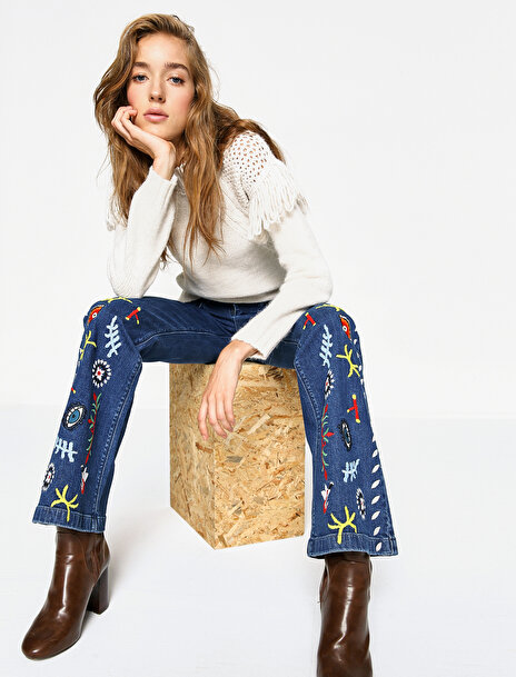 Koton Kadın Fahriye Evcen For Koton Jeans Pantolon Koton Kadın Fahriye Evcen For Koton Jeans Pantolon