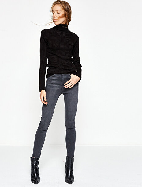 Koton Kadın Carmen Jean - Yüksek Bel Dar Kesim Dar Paça Pantolon