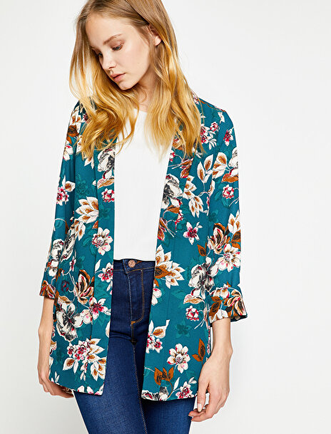 Koton Kadın Çiçekli Ceket
