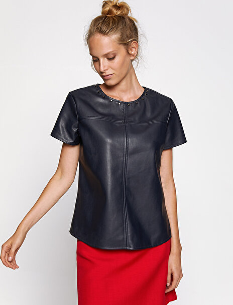 Koton Kadın Deri Görünümlü Bluz