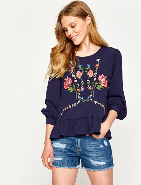 Koton Kadın İşlemeli Bluz