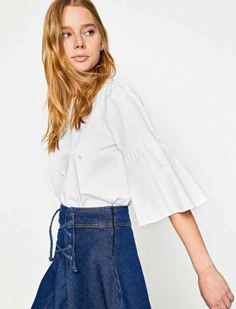 Koton Kadın Boncuk Detaylı Bluz