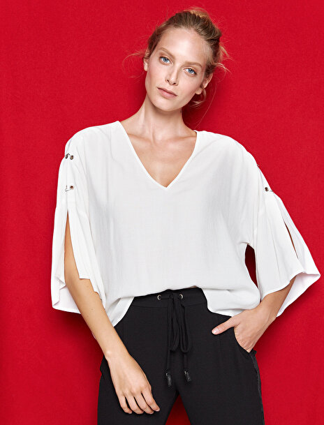 Koton Kadın Kuş Gözü Detaylı Bluz