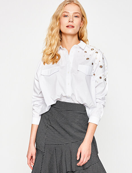 Koton Kadın Kuş Gözü Detaylı Gömlek