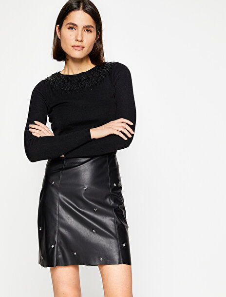 Koton Kadın Deri Görünümlü Etek