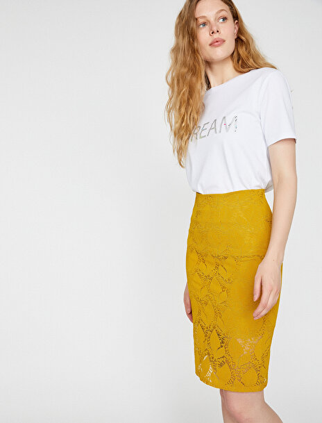 Koton Kadın Dantel Detaylı Etek