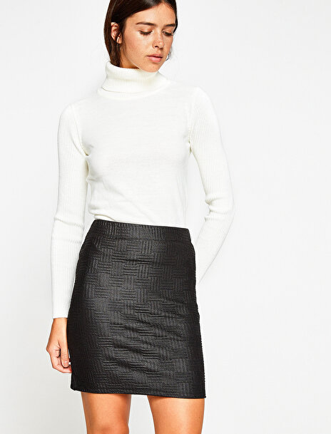 Koton Kadın Deri Görünümlü Etek